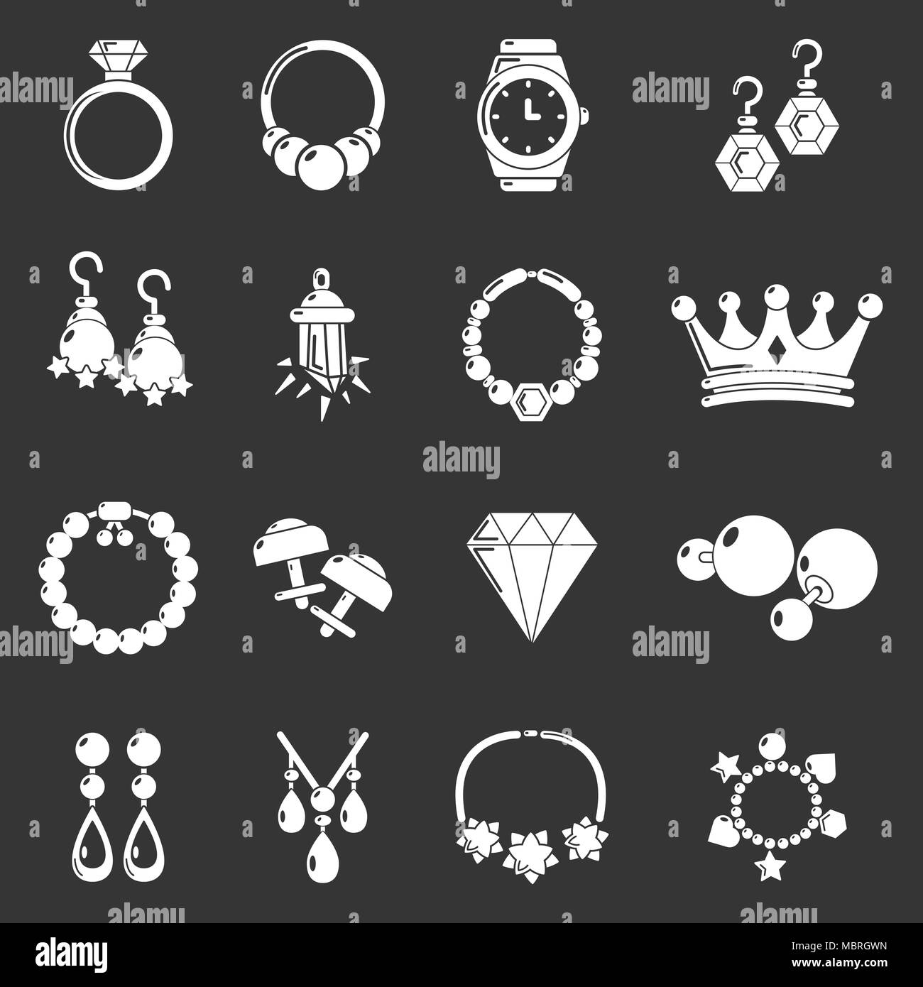 Jewelry shop icons set grey vector Stock Vector Image & Art - Alamy