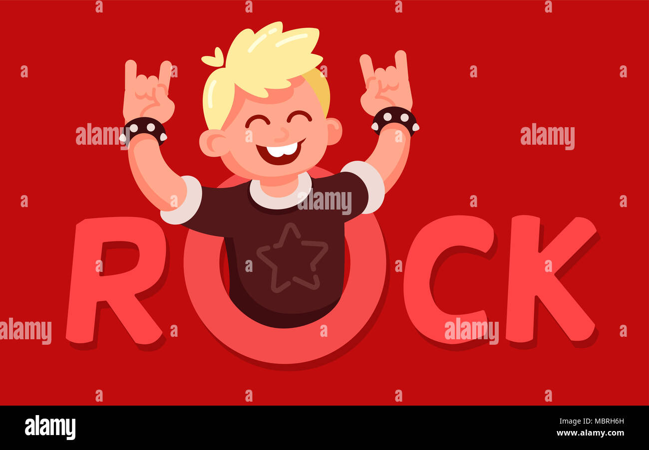 Vector concept illustration in modern flat style. Happy boy character ...