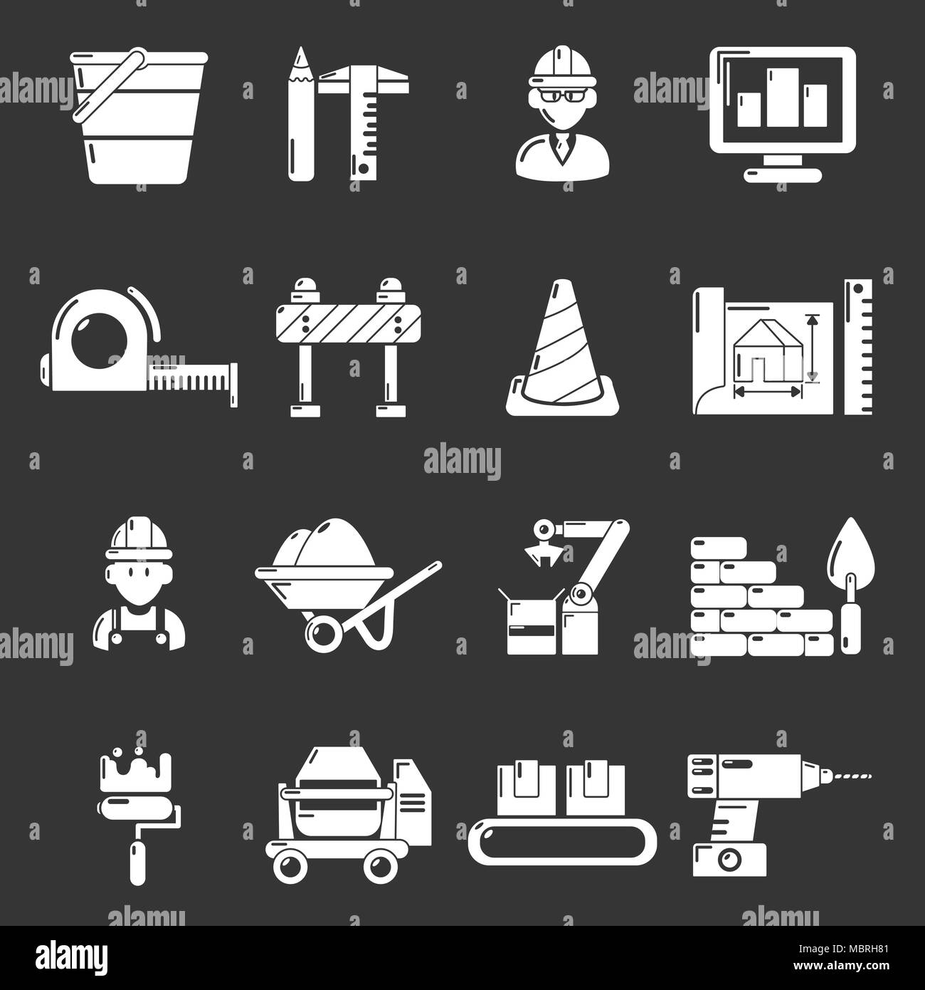 Building process icons set grey vector Stock Vector Image & Art - Alamy