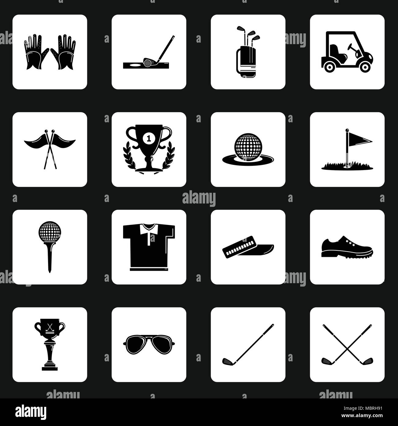 Golf icons set symbols, simple style Stock Vector Image & Art - Alamy