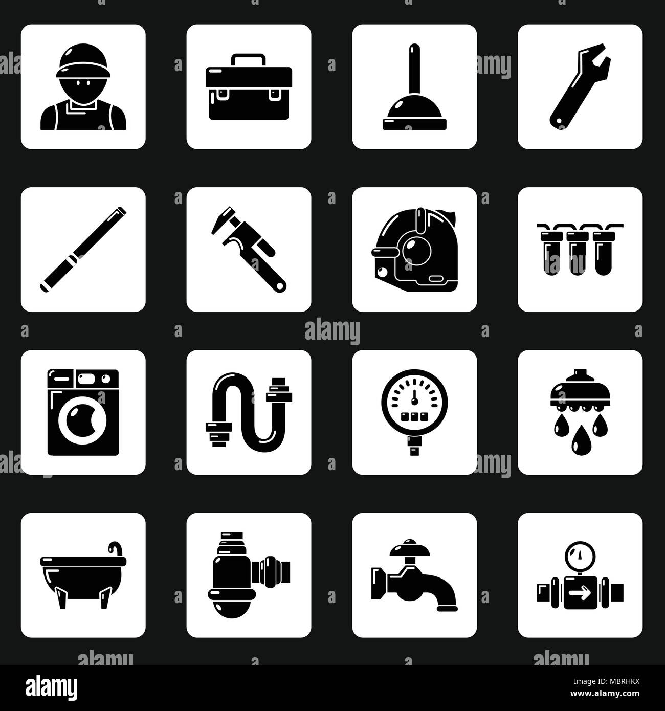 Plumber symbols icons set, simple style Stock Vector Image & Art - Alamy