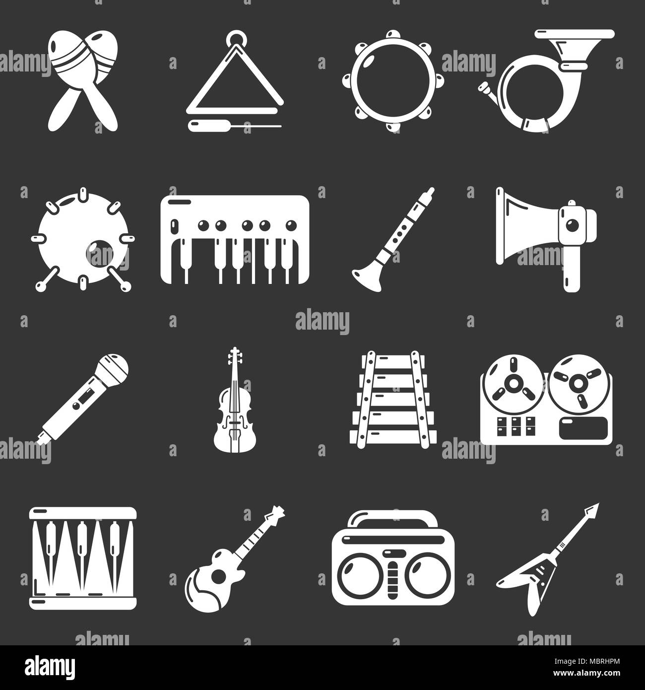Musical instruments icons set grey vector Stock Vector Image & Art - Alamy