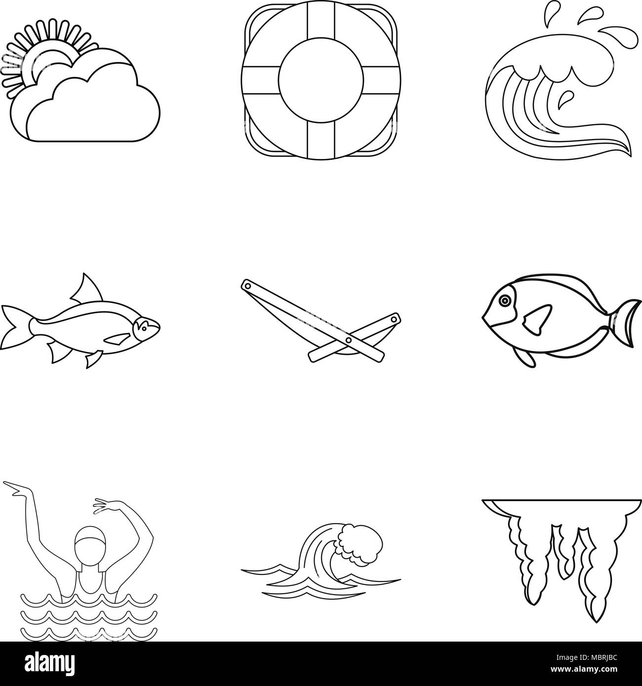 Water explorer icons set, outline style Stock Vector Image & Art - Alamy