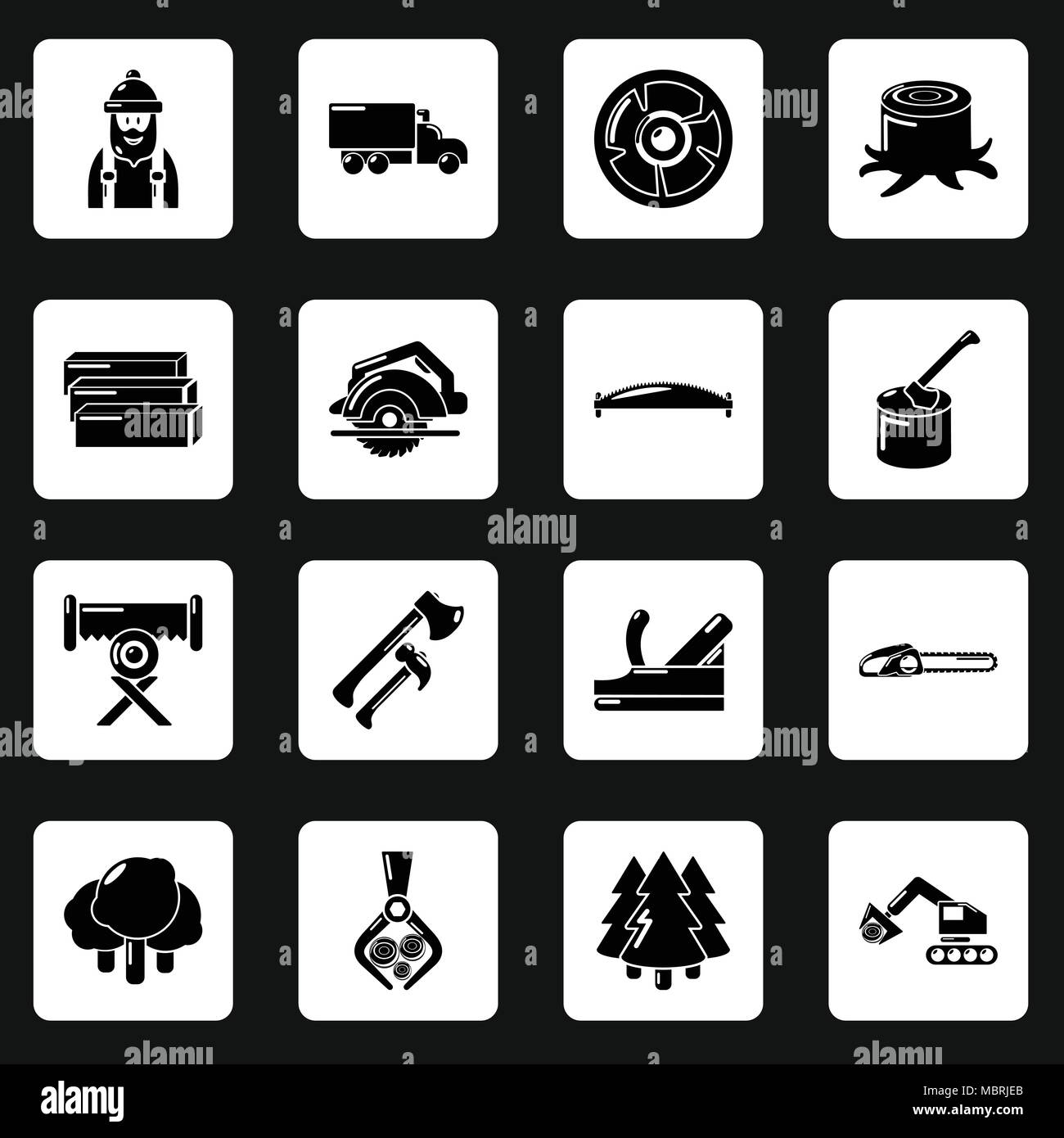 Timber industry icons set, simple style Stock Vector Image & Art - Alamy