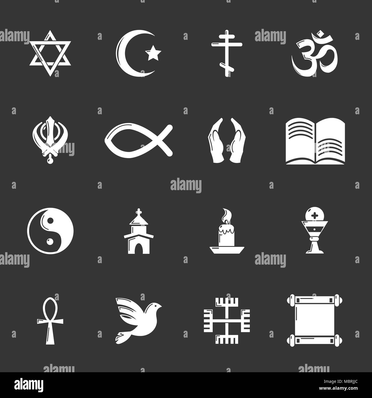 Religion icons set grey vector Stock Vector Image & Art - Alamy