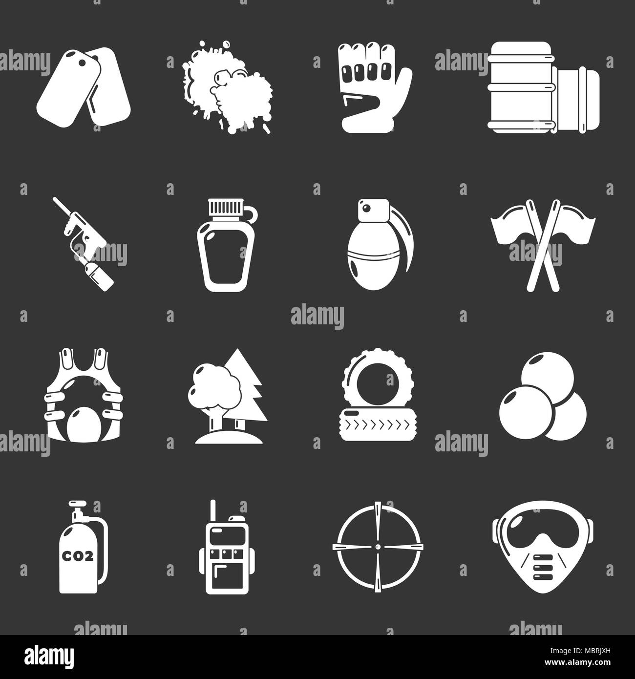 Paintball icons set grey vector Stock Vector Image & Art - Alamy
