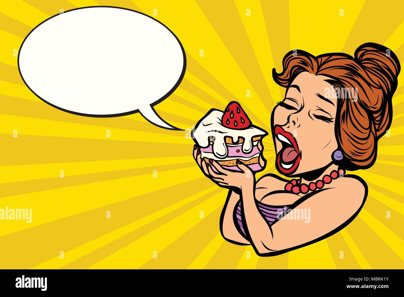 Biting cake Stock Vector Images - Alamy