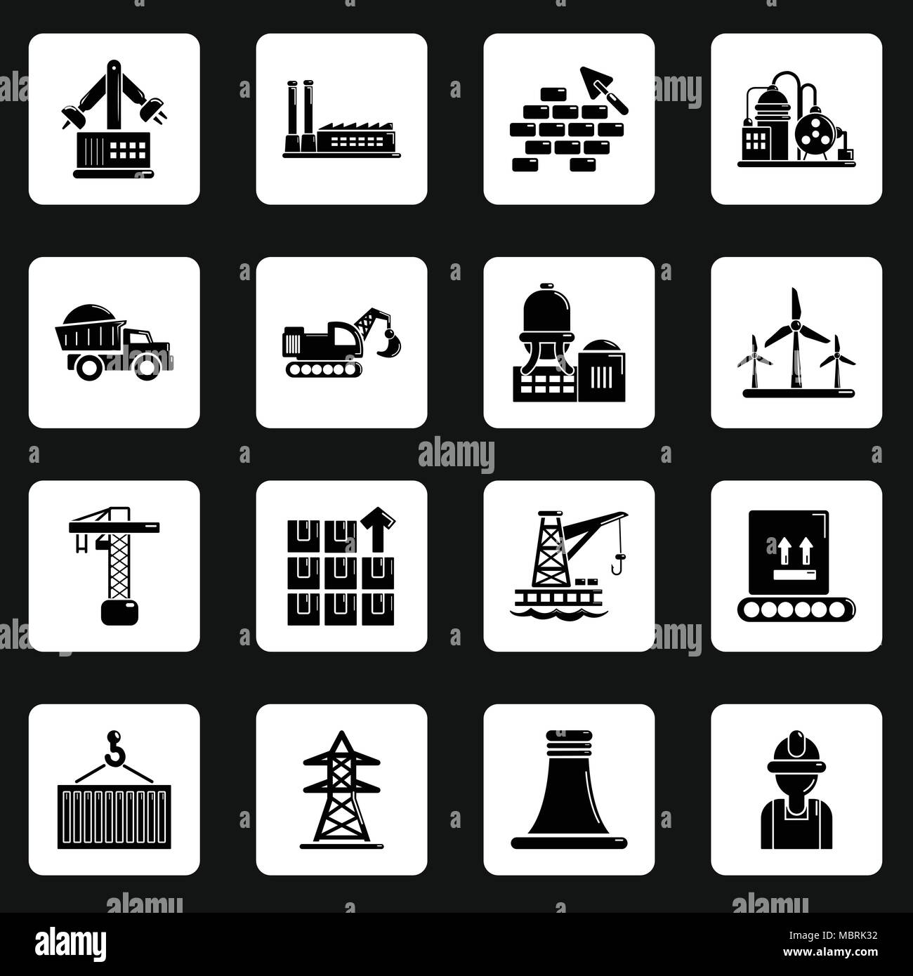 Industry icons set, simple style Stock Vector Image & Art - Alamy