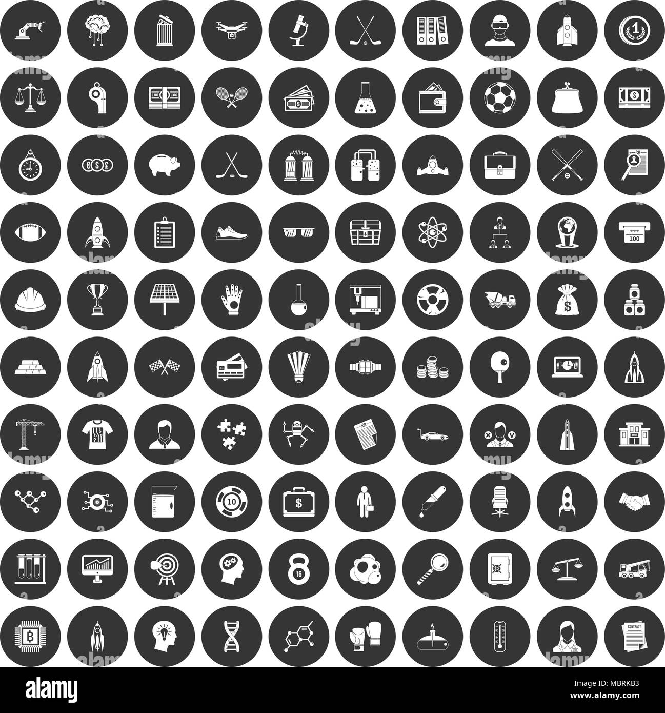 100 success icons set black circle Stock Vector Image & Art - Alamy