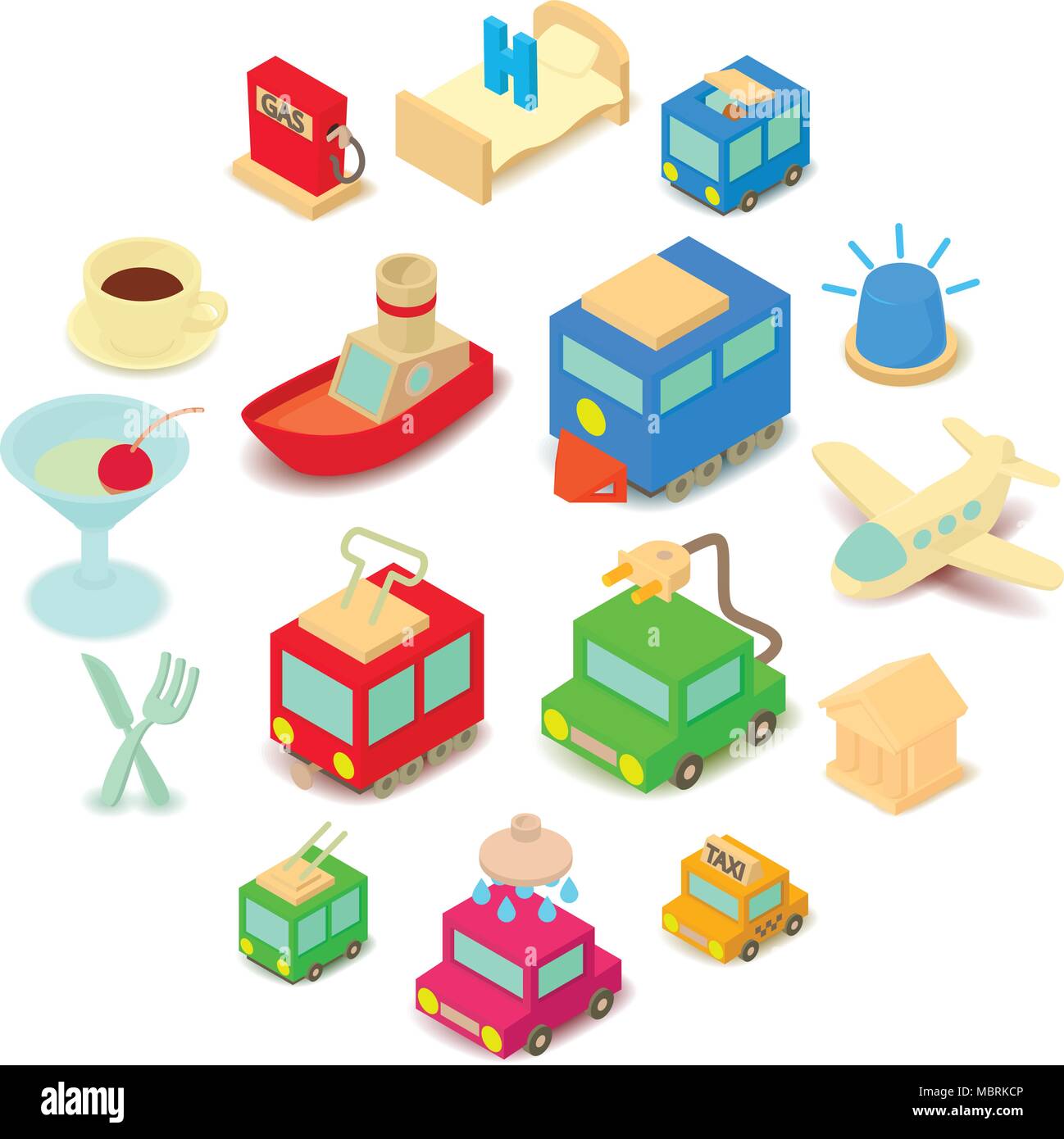 Points of interest icons set, cartoon style Stock Vector Image & Art ...