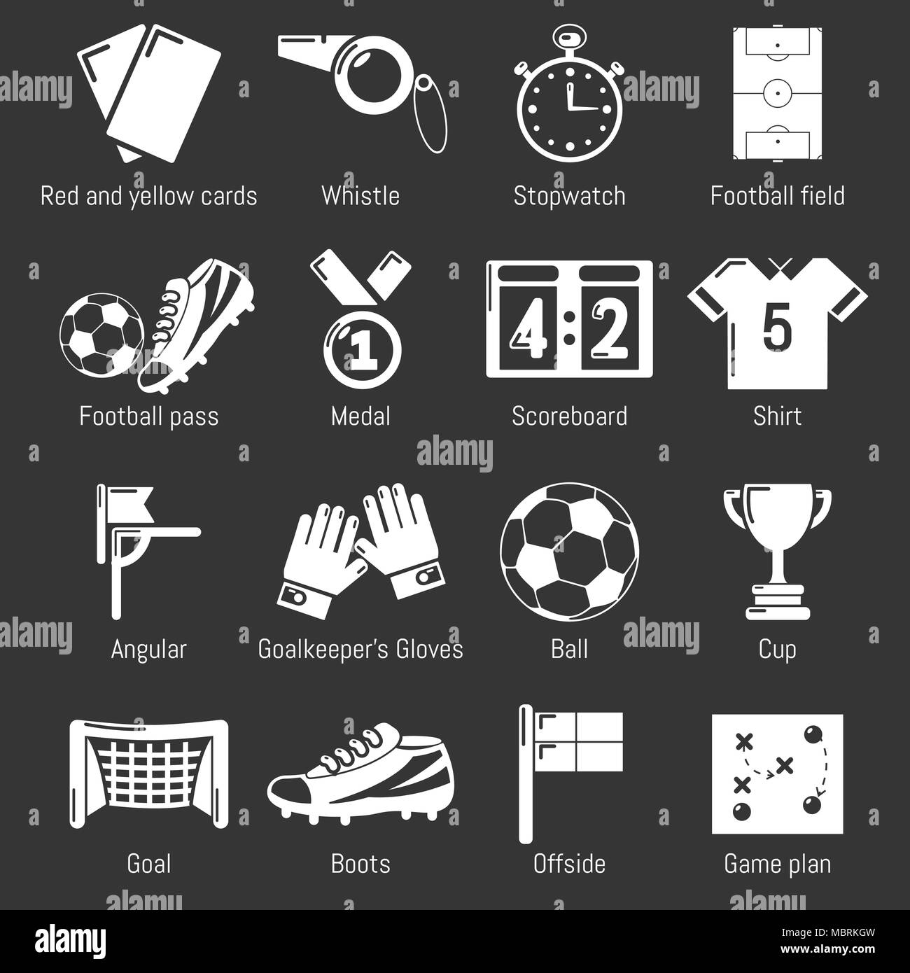 Soccer football icons set grey vector Stock Vector Image & Art - Alamy