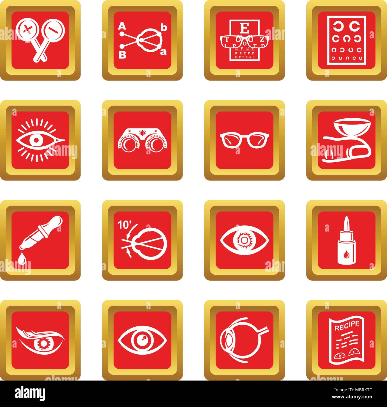 Ophthalmologist icons set red square vector Stock Vector Image & Art ...