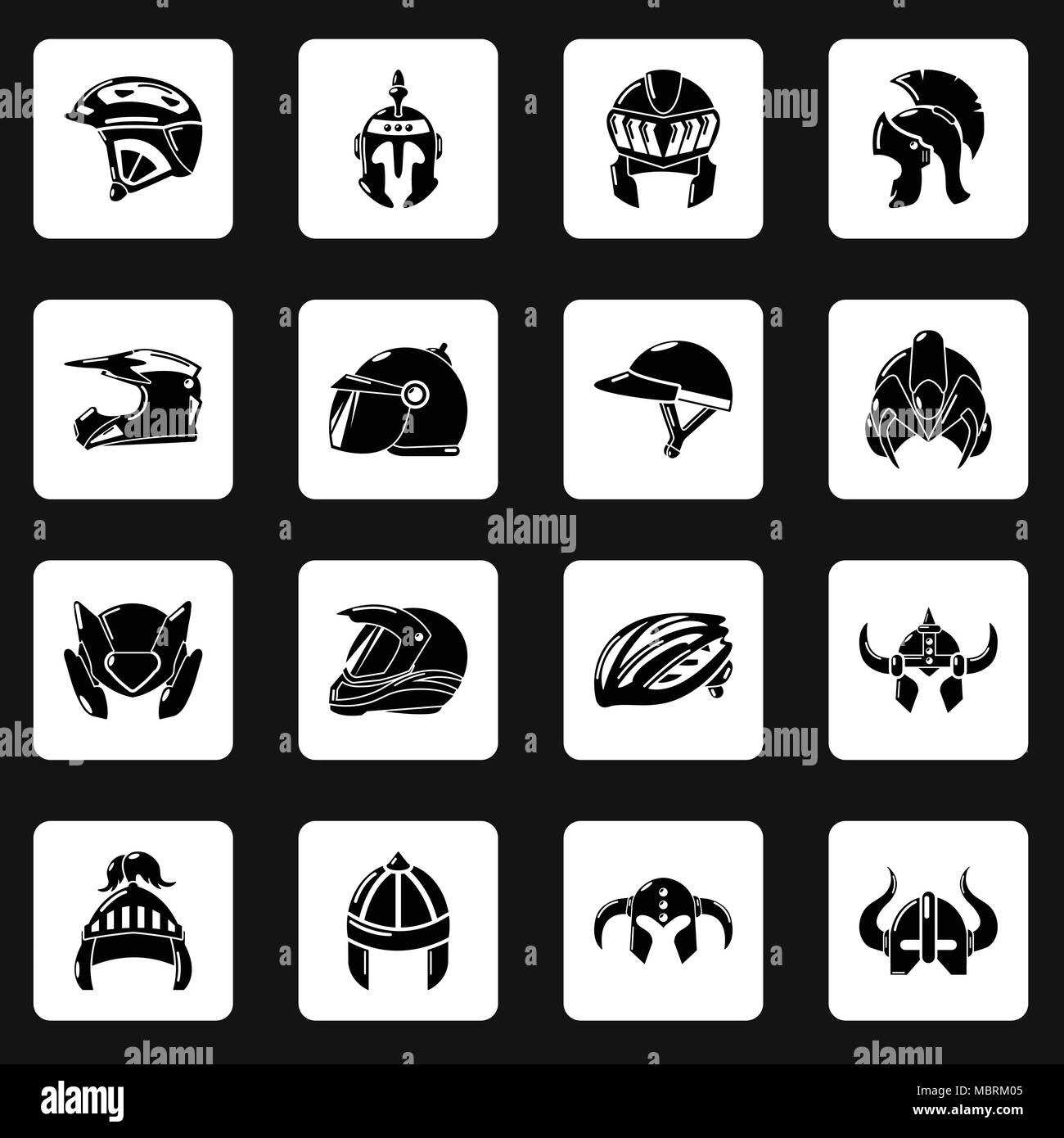 Helmet icons set, simple style Stock Vector Image & Art - Alamy