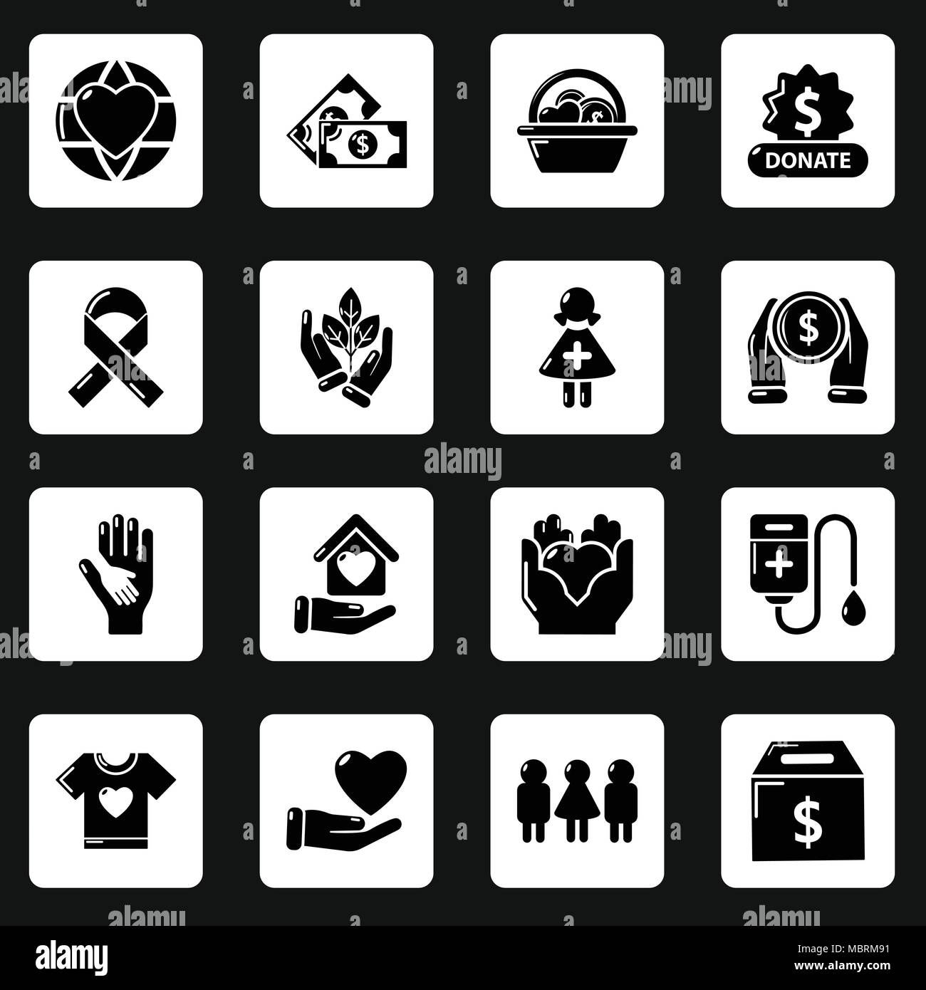 Charity icons set, simple style Stock Vector Image & Art - Alamy