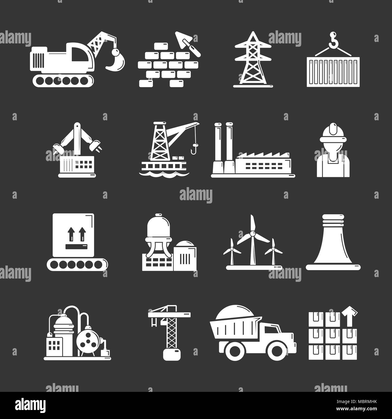 Industry icons set grey vector Stock Vector Image & Art - Alamy