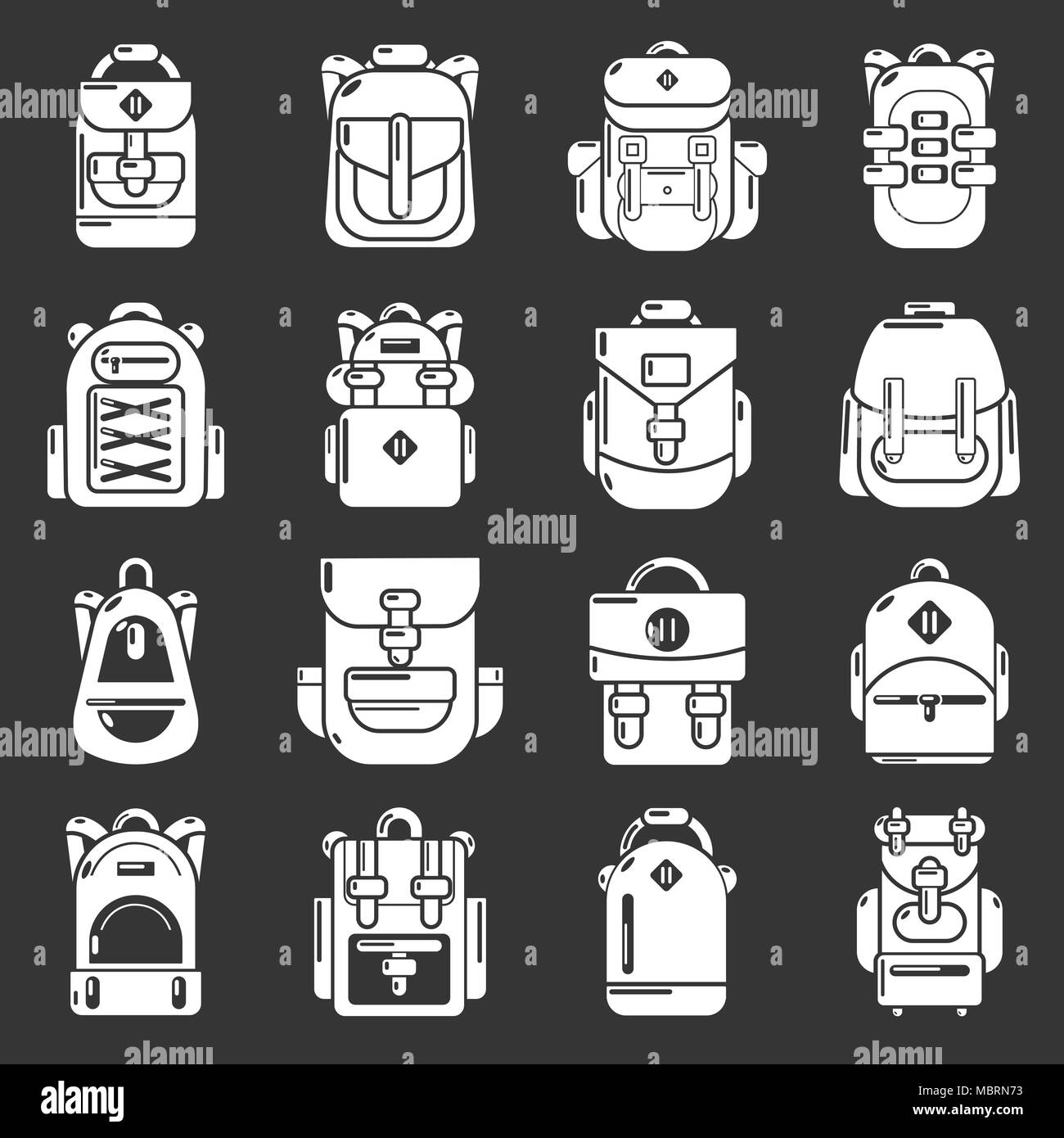 Backpack icons set grey vector Stock Vector Image & Art - Alamy