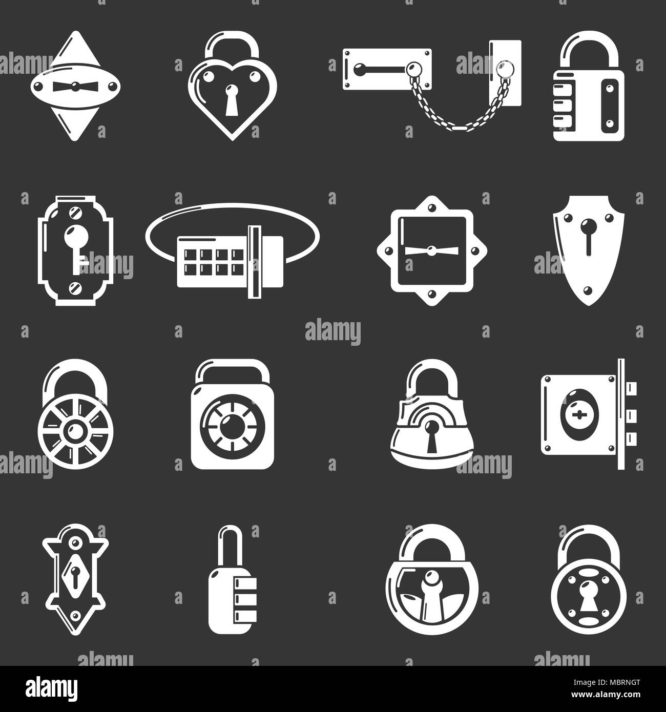 Lock door types icons set grey vector Stock Vector Image & Art - Alamy