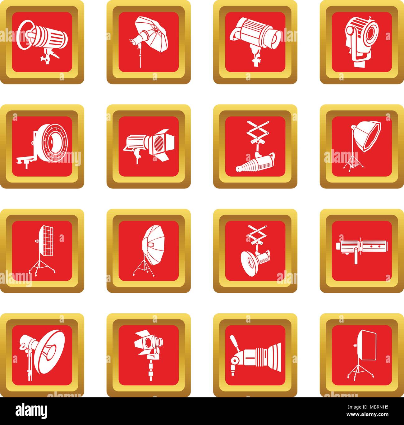 Photography icons set red square vector Stock Vector Image & Art - Alamy