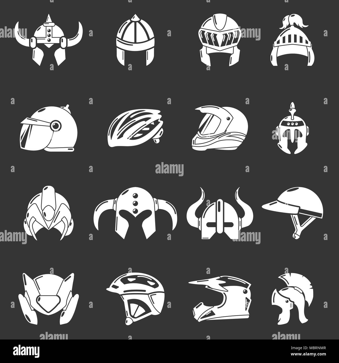 Helmet icons set grey vector Stock Vector Image & Art - Alamy