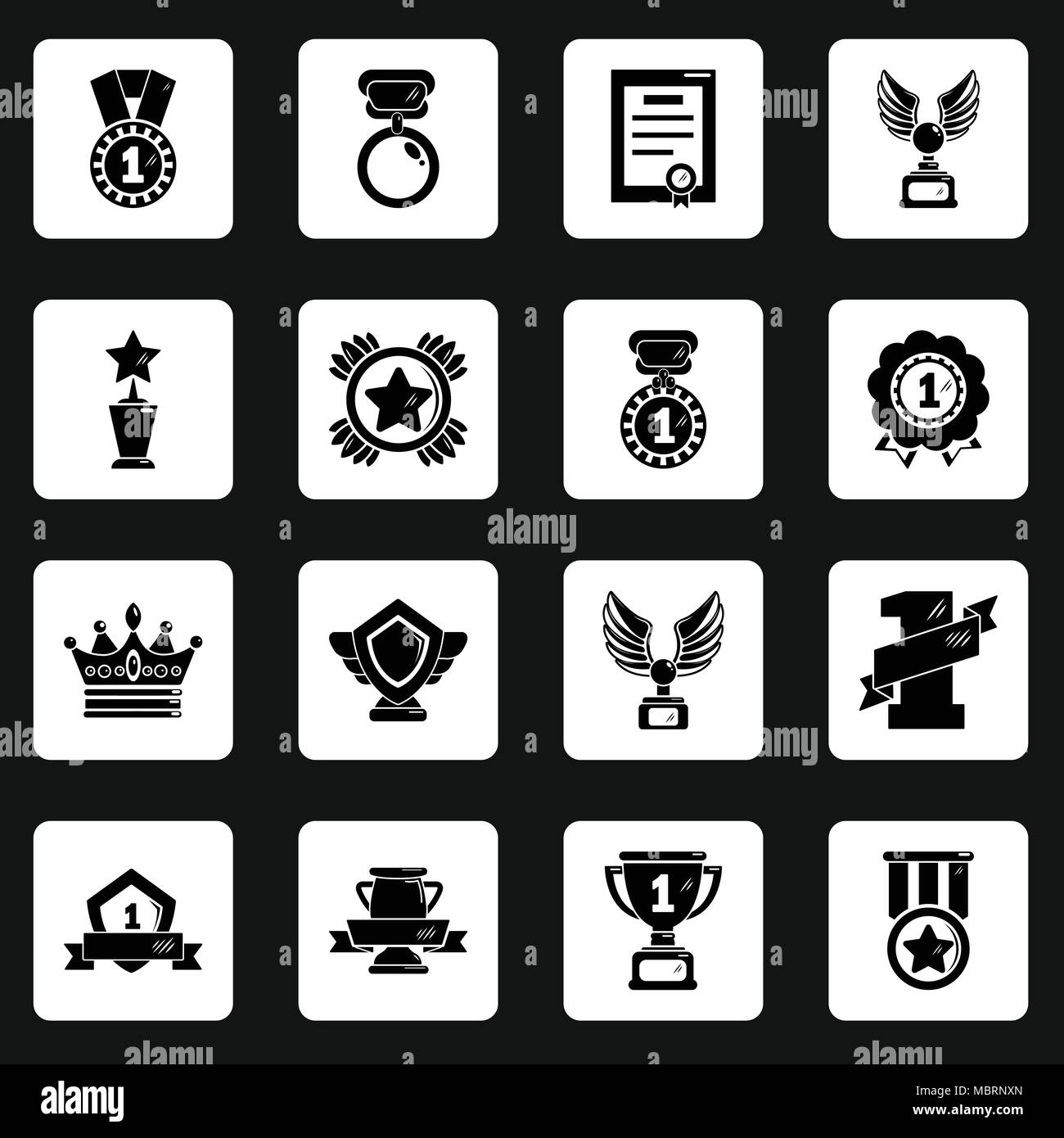 Awards medals cups icons set, simple style Stock Vector Image & Art - Alamy
