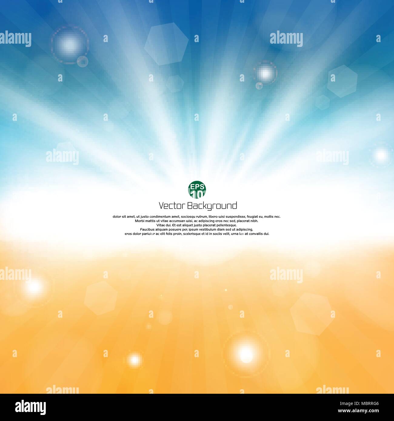 Full abstract summer of shine sunburst in nature beach background with ...