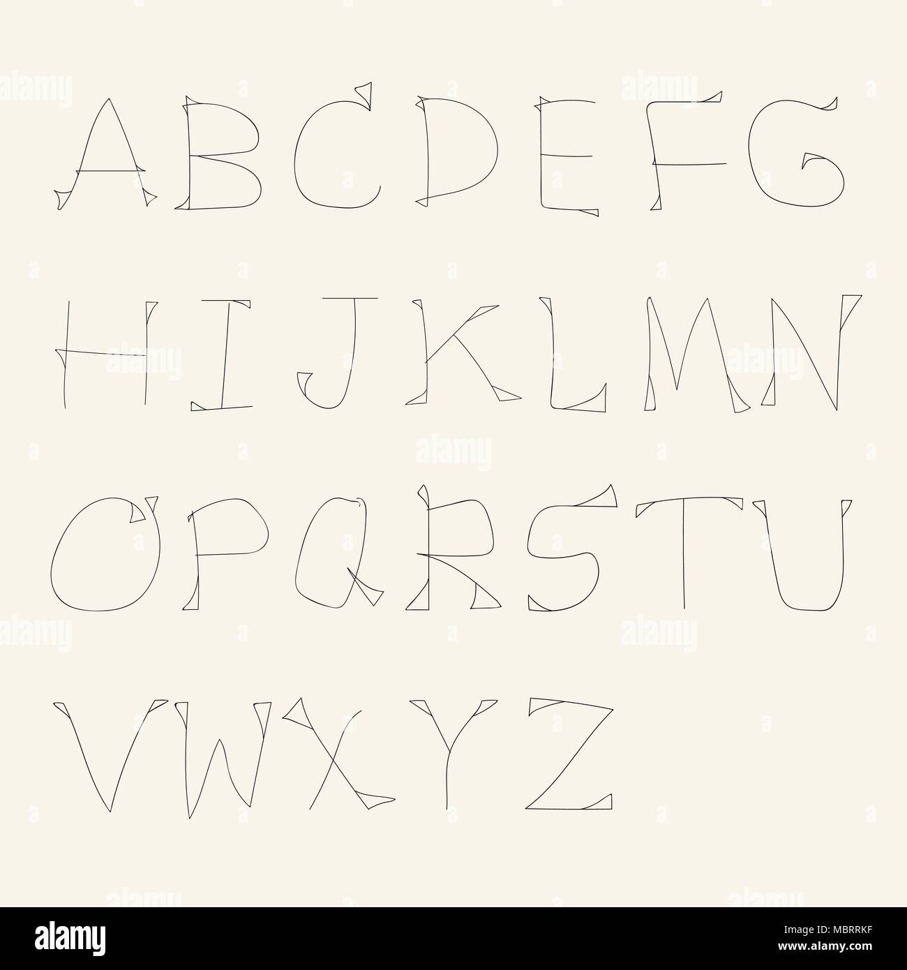 Vector alphabet. Unique custom characters. Hand writing for designs ...