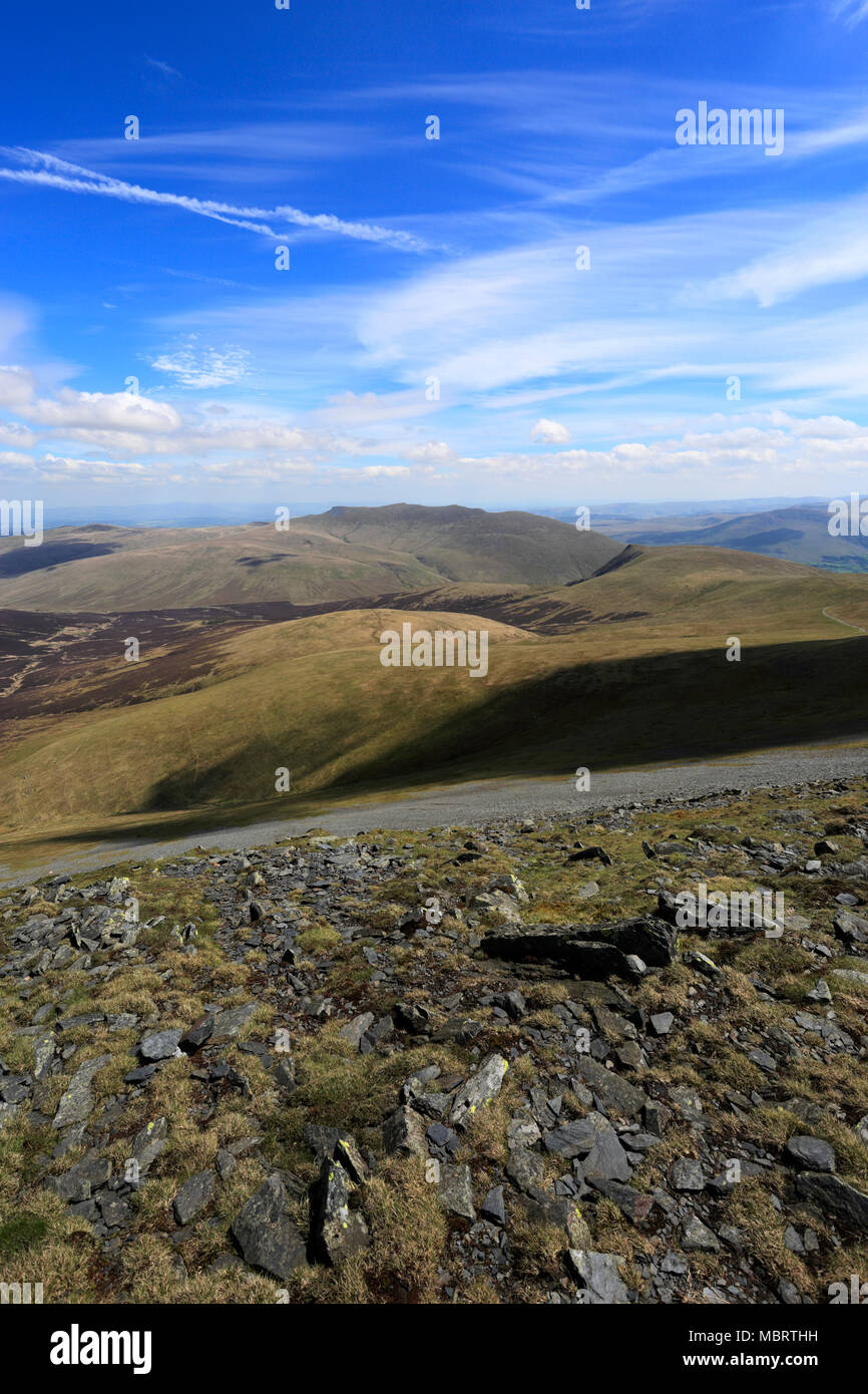 View over the Skiddaw Forest and Uldale fells, from Skiddaw fell ...
