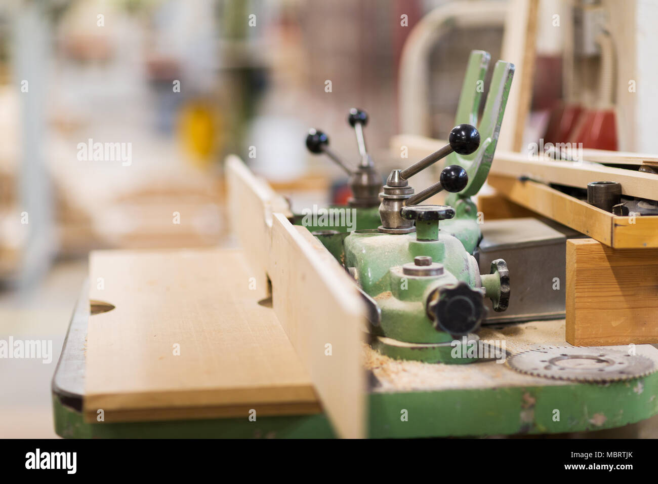 old woodworking machine at workshop Stock Photo - Alamy