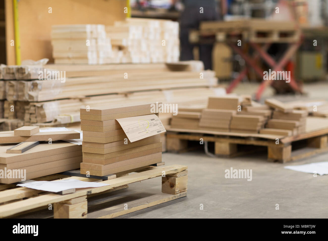 wooden boards at workshop or woodworking plant Stock Photo - Alamy