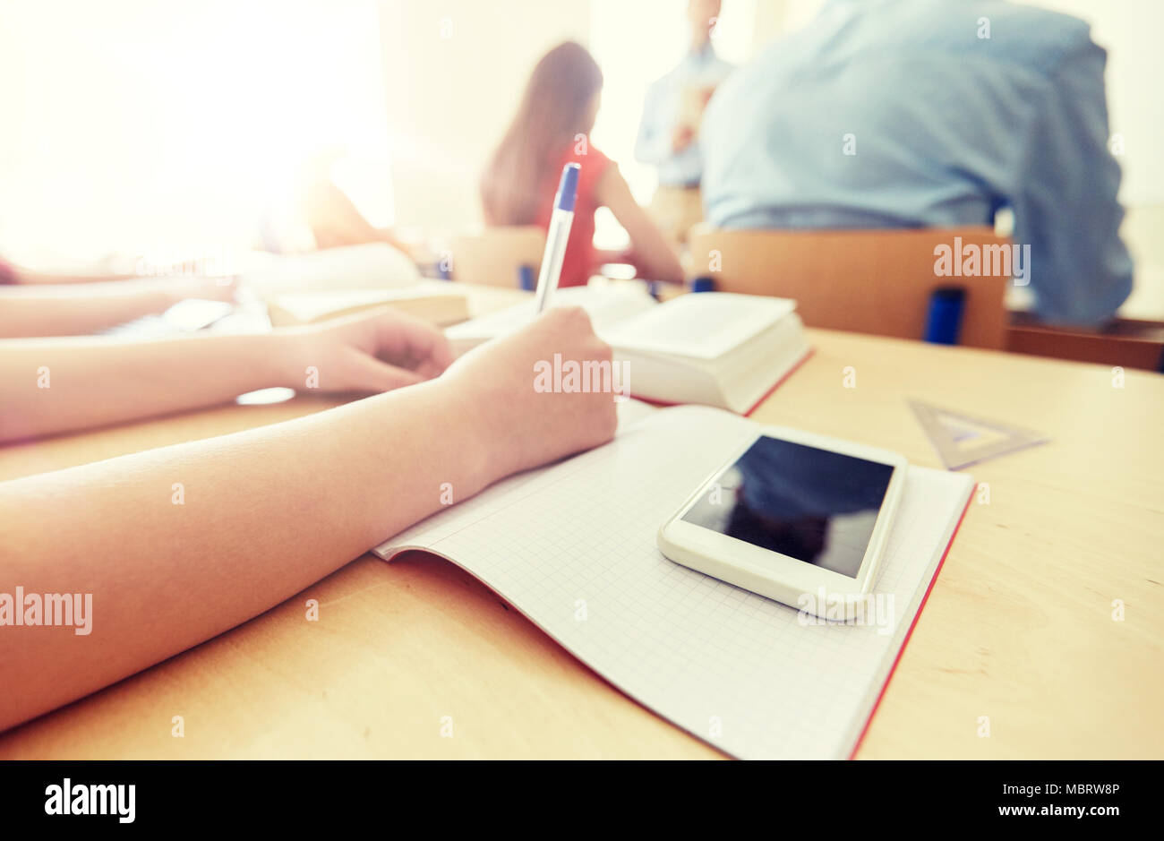 Mobile phone school classroom hi-res stock photography and images - Alamy