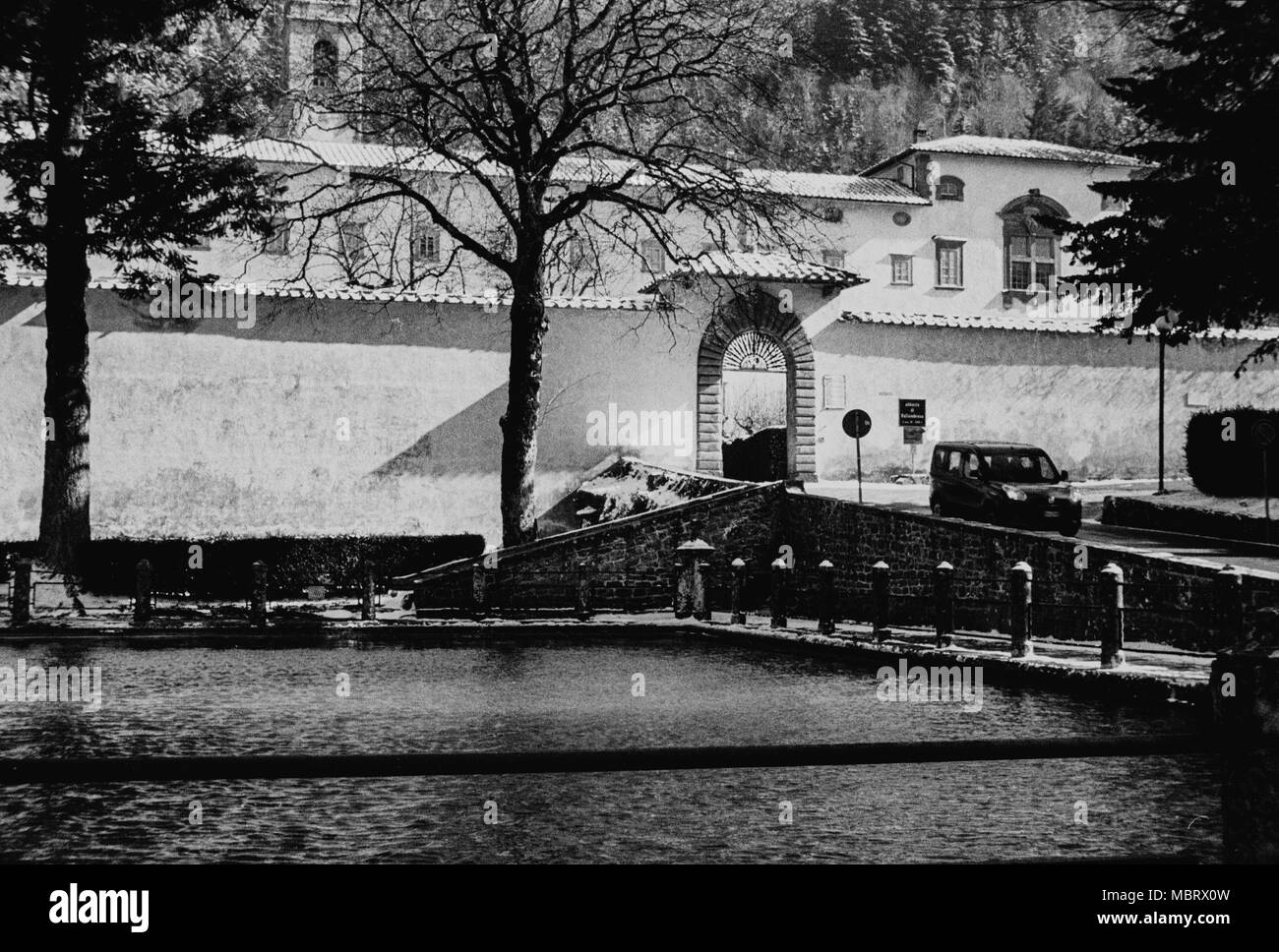 Main entrance of Vallombrosa abbey, Reggello Tuscany. Italy Stock Photo ...