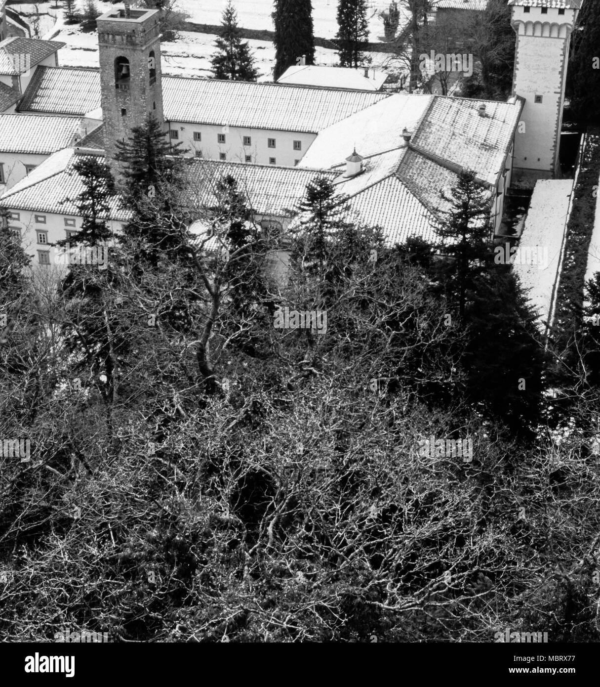 Countryside view of Vallombrosa abbey, Reggello Tuscany. Italy Stock ...