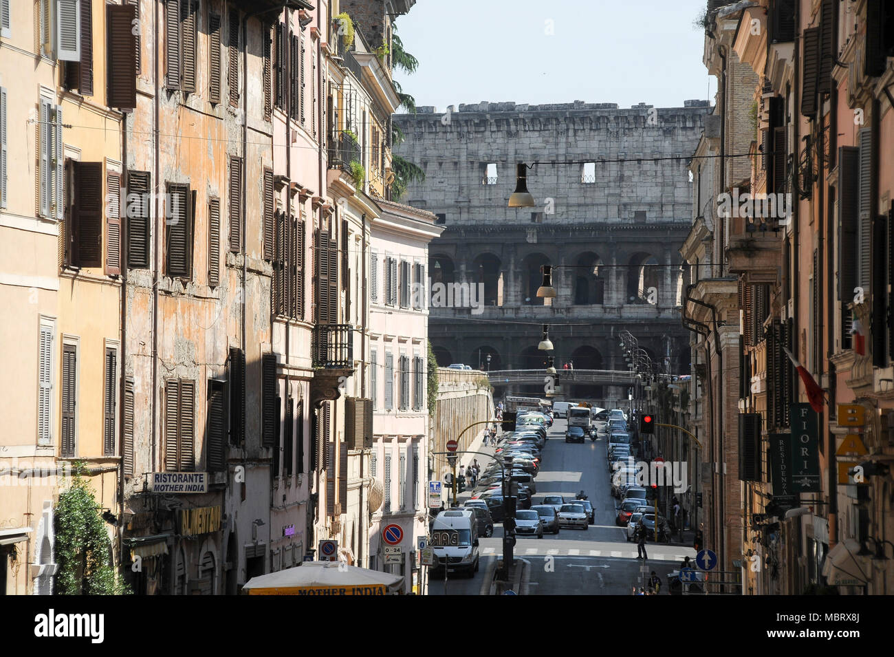 Via dei Serpenti and Colosseo (Colosseum) in Historic Centre of Rome ...