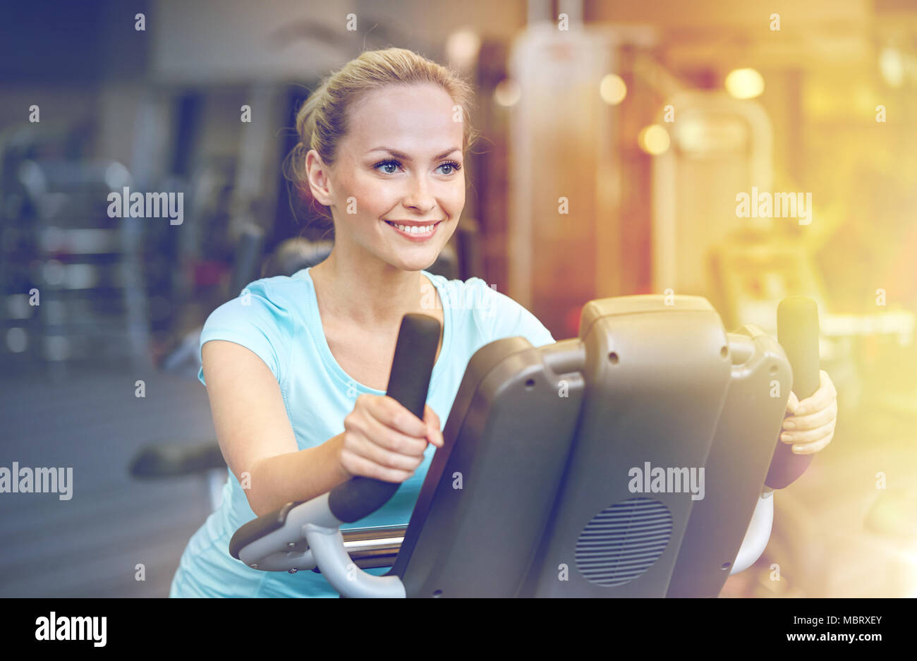 Smiling healthy sportswoman muscles hi-res stock photography and images ...