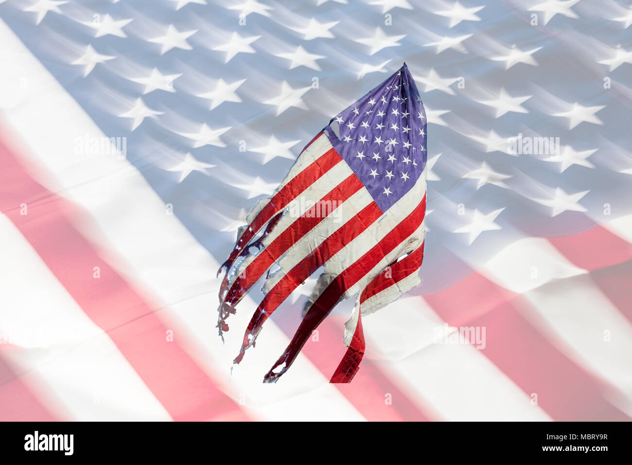 Ripped torn tattered american flag hi-res stock photography and images ...