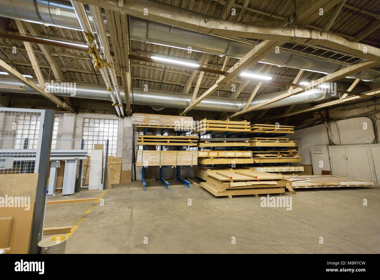 boards storing at woodworking factory warehouse Stock Photo - Alamy