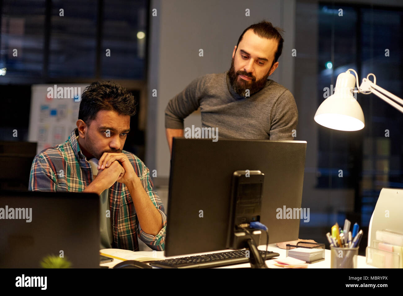 Computer stress dark office team hi-res stock photography and images ...