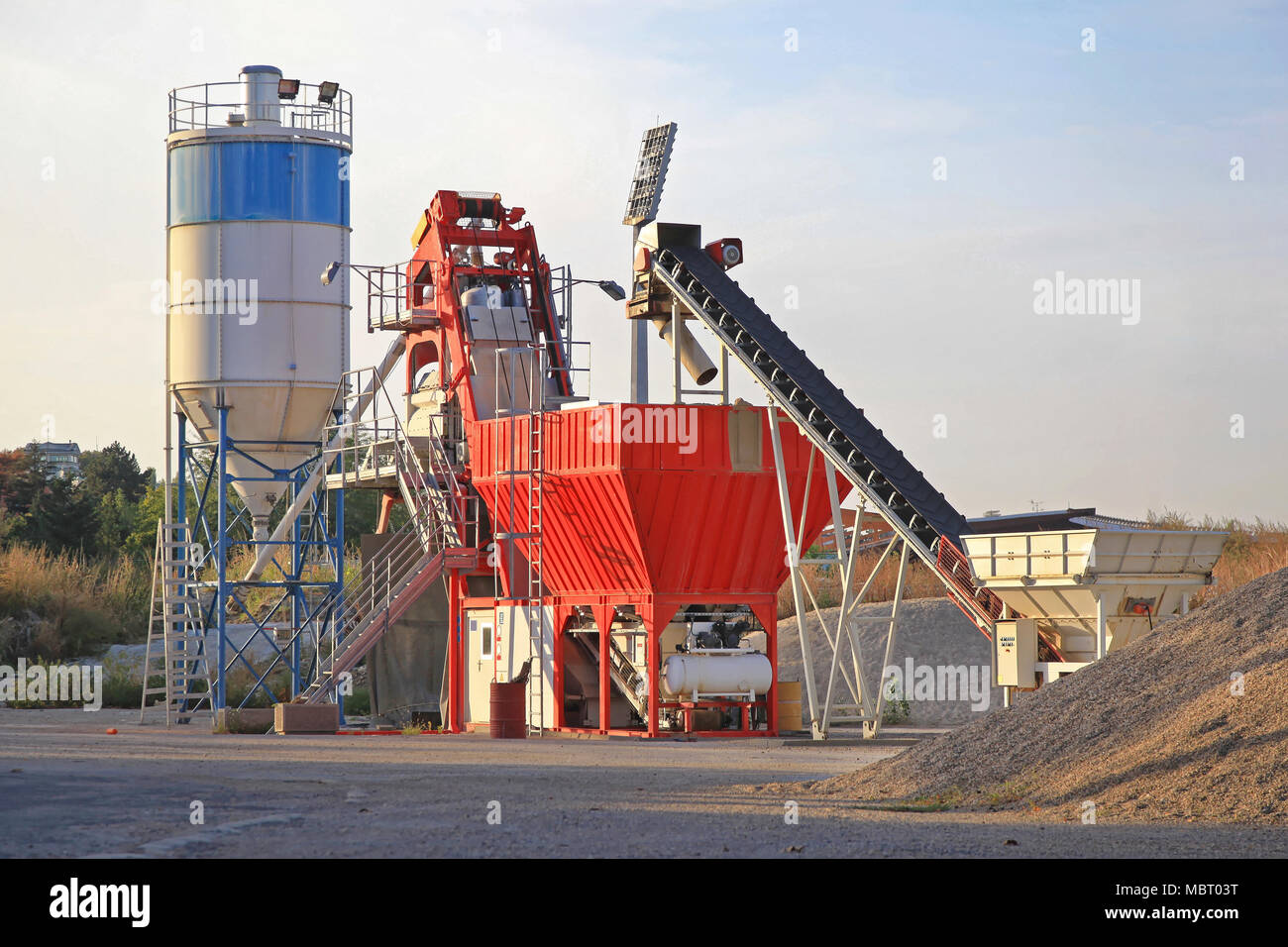 Concrete Batch Plant at Construction Site Stock Photo - Alamy