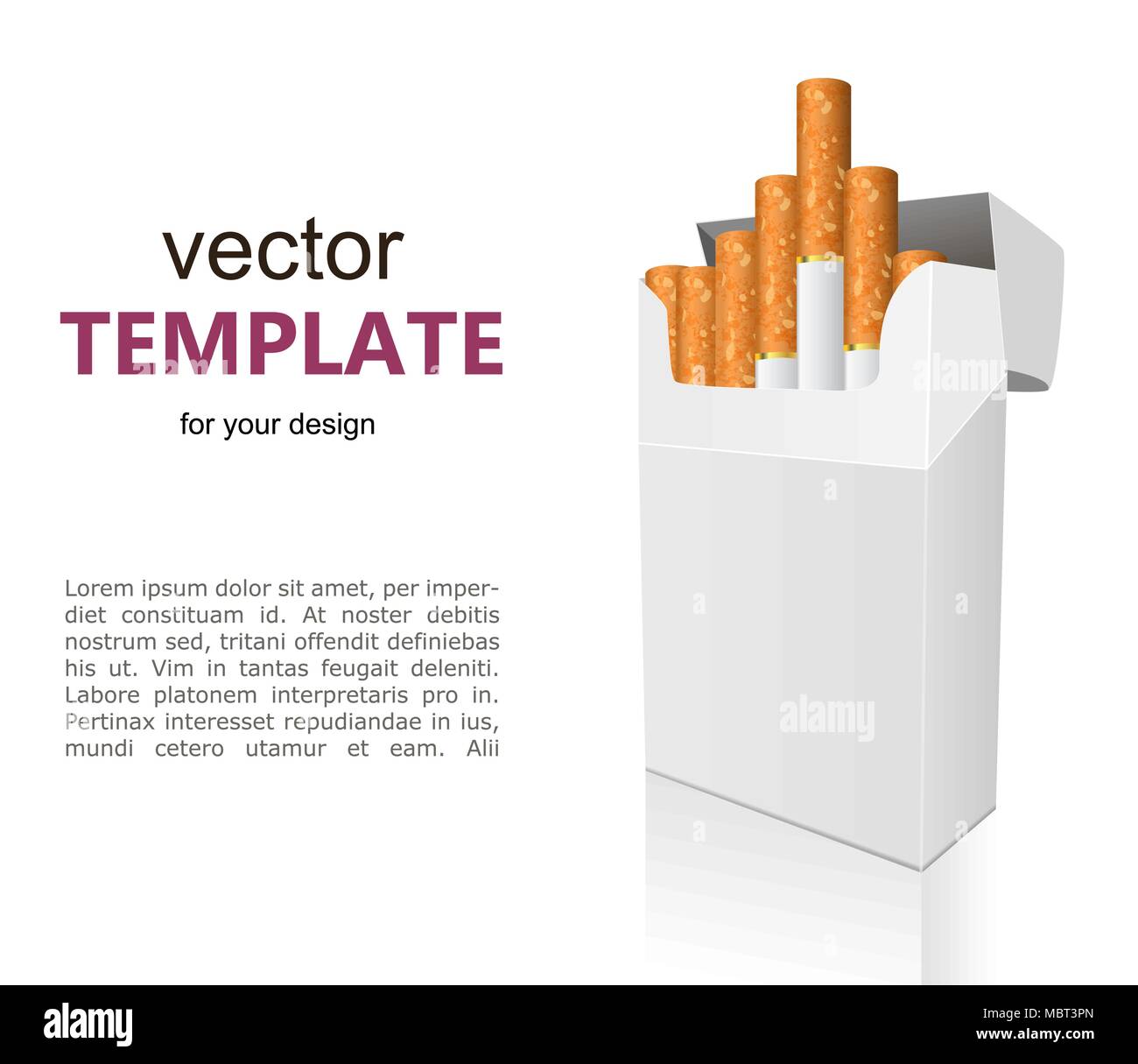Open full pack of cigarettes isolated vector Stock Vector Image & Art ...