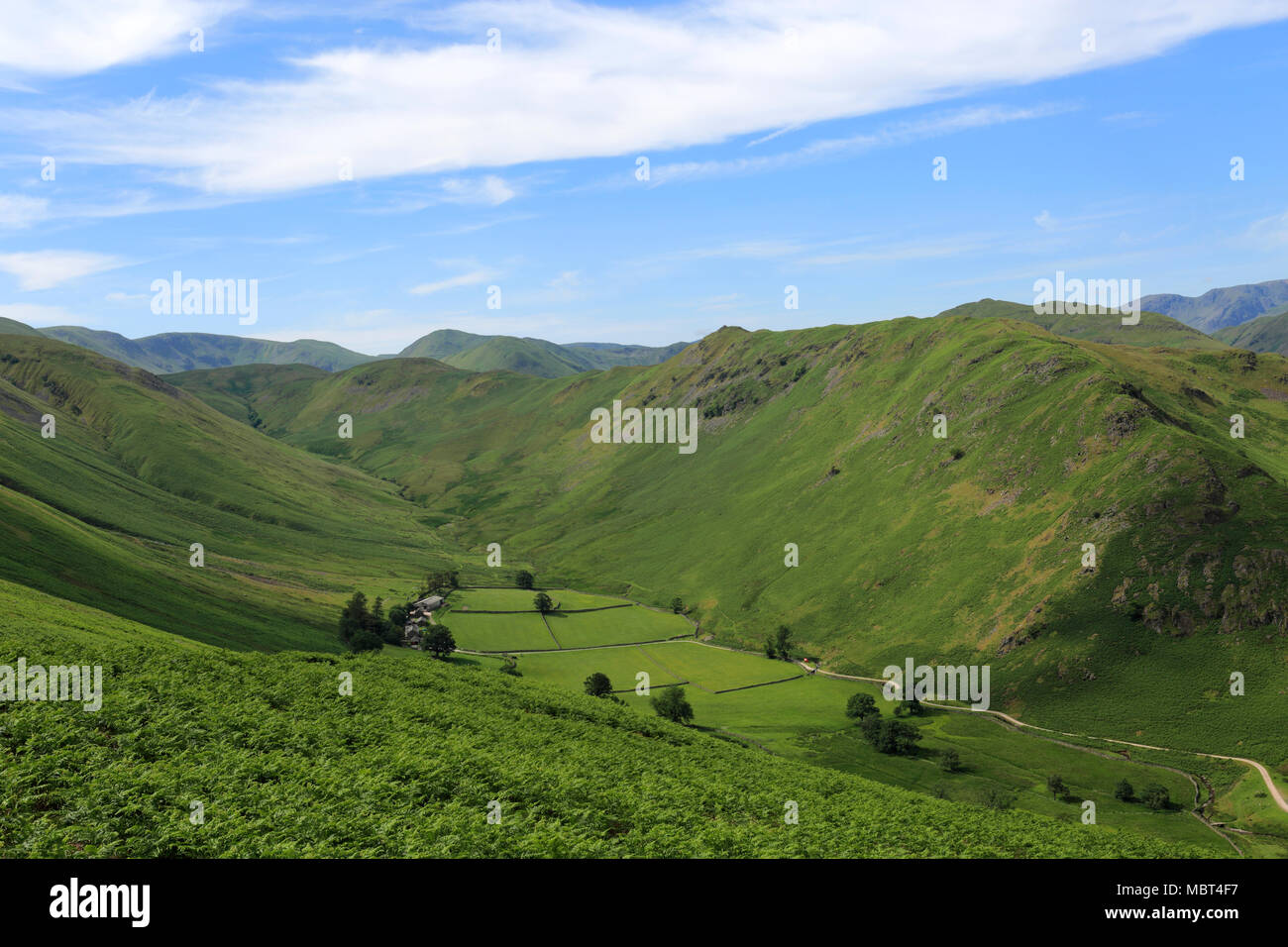 Summer view of the Fusedale valley, Martindale, Lake District National ...
