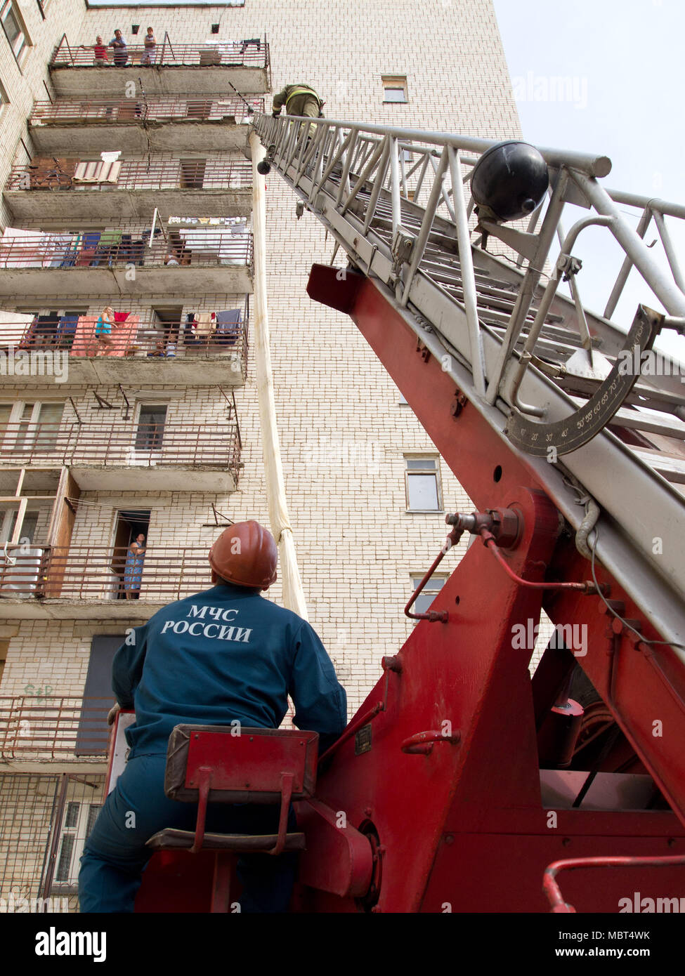 Fireman Ladder Rescue Building High Resolution Stock Photography and ...