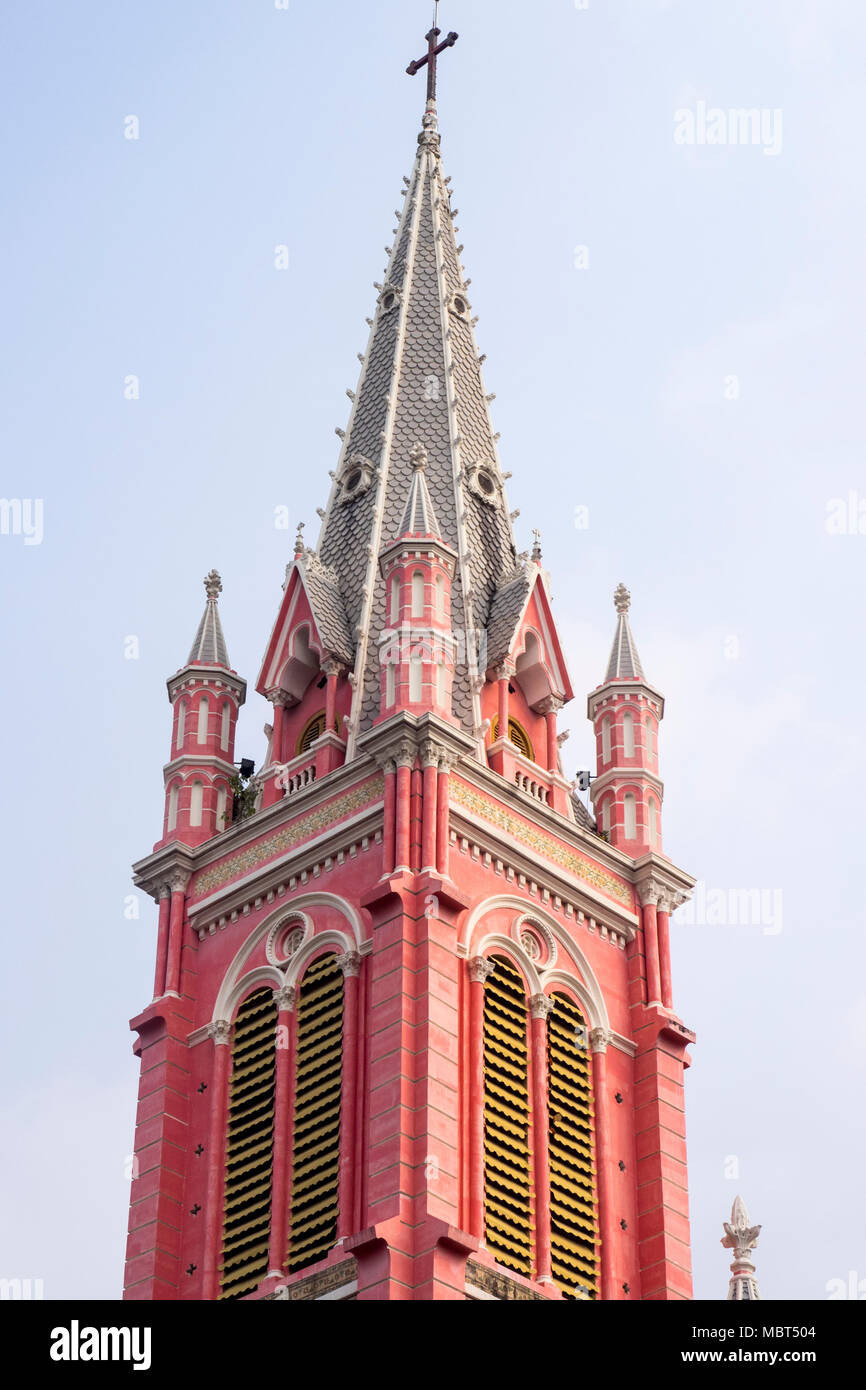 Tan Dinh Church, or the Pink Church, a french colonial Roman Catholic ...