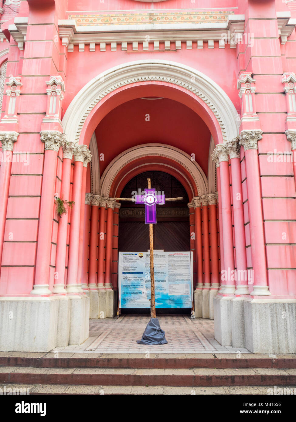 Tan Dinh Church, or the Pink Church, a french colonial Roman Catholic ...