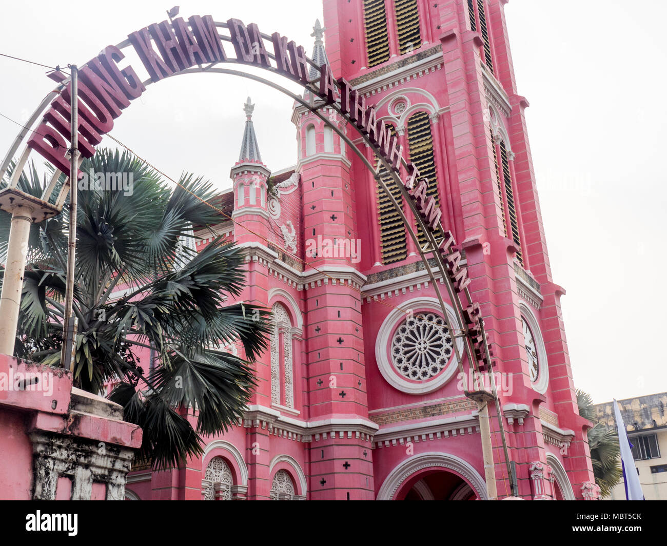 Tan Dinh Church, or the Pink Church, a french colonial Roman Catholic ...