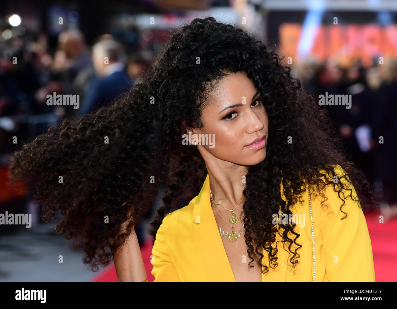 Vick Hope attending the European premiere of Rampage, held at the ...