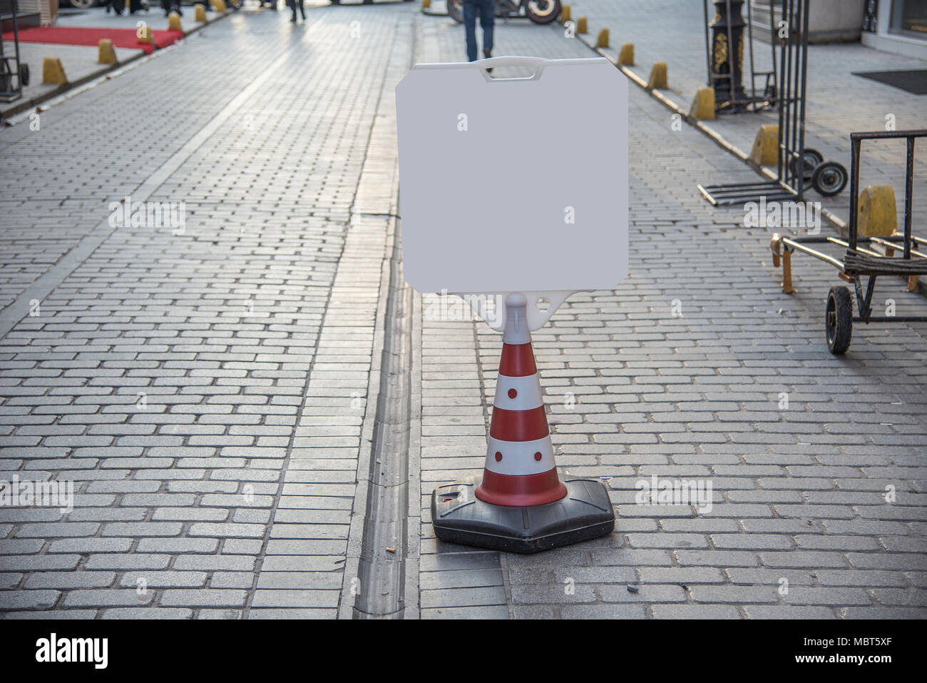 Blank road informative sign on the street Stock Photo - Alamy