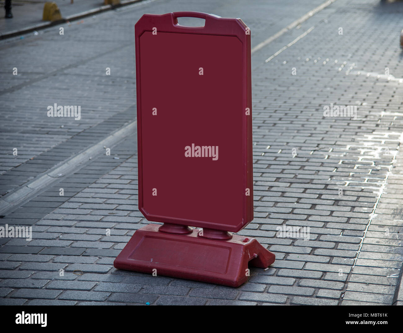 Blank road informative sign on the street Stock Photo - Alamy