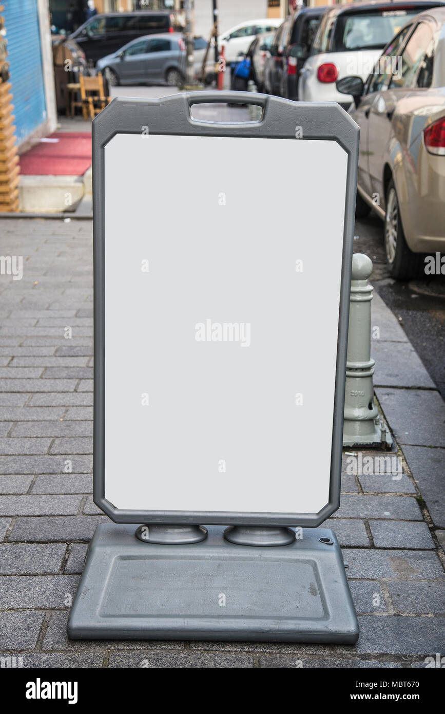 Blank road informative sign on the street Stock Photo - Alamy