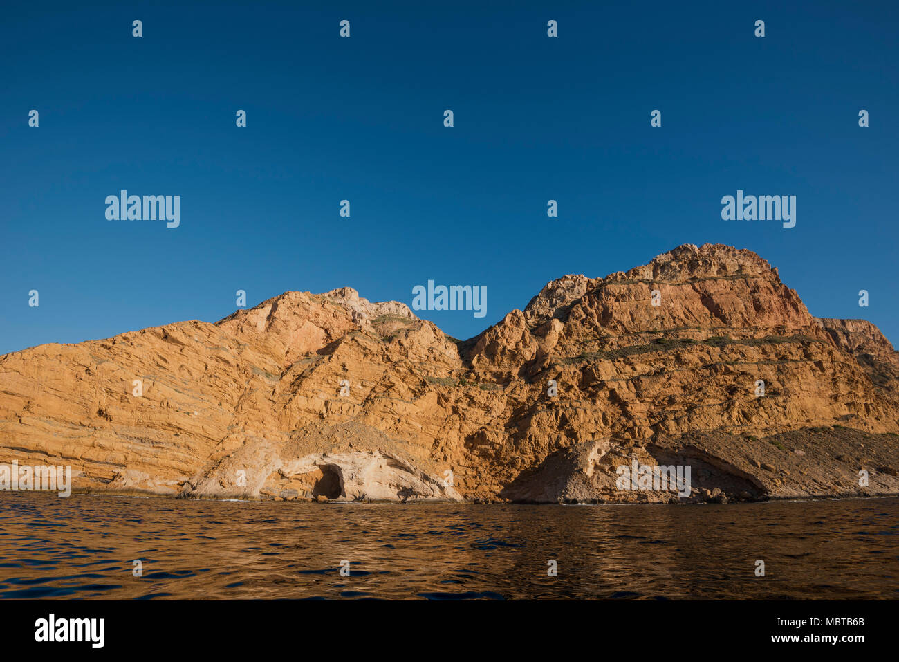 Sierra Helada cliffs from the sea, Benidorm, Alicante province, Spain ...