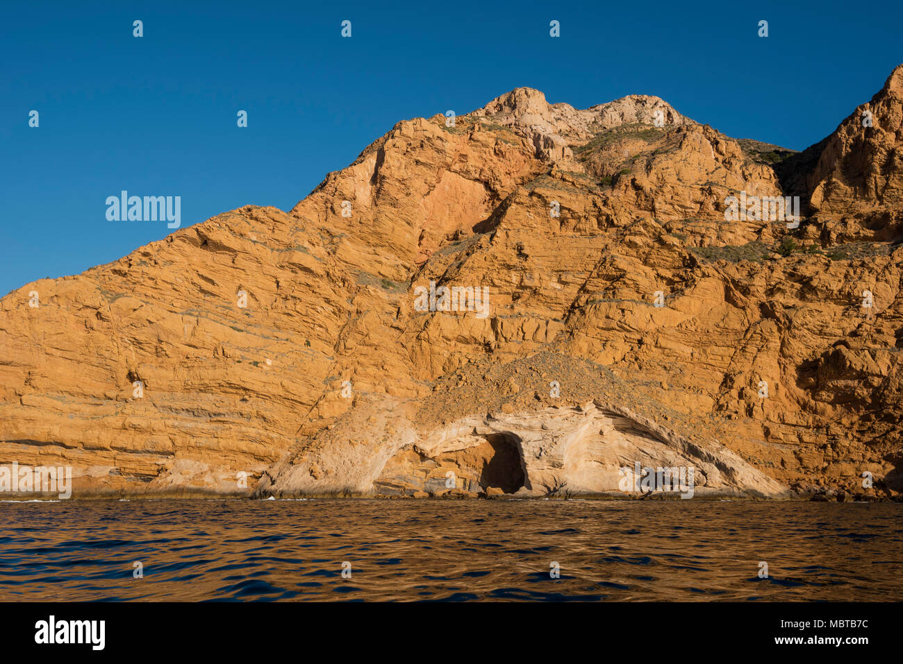 Sierra Helada cliffs from the sea, Benidorm, Alicante province, Spain ...